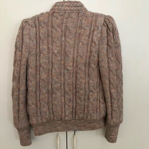 Vintage | Jackets & Coats | Vintage 7s Sweater Cable Knit Bomber Jacket ...